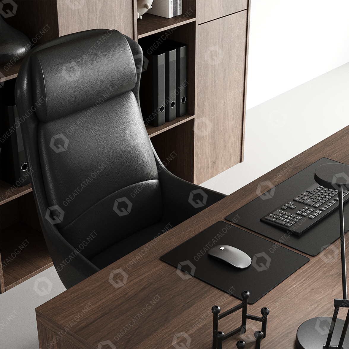Office Furniture Boss Desk Set 001 3D model・Download 3D models