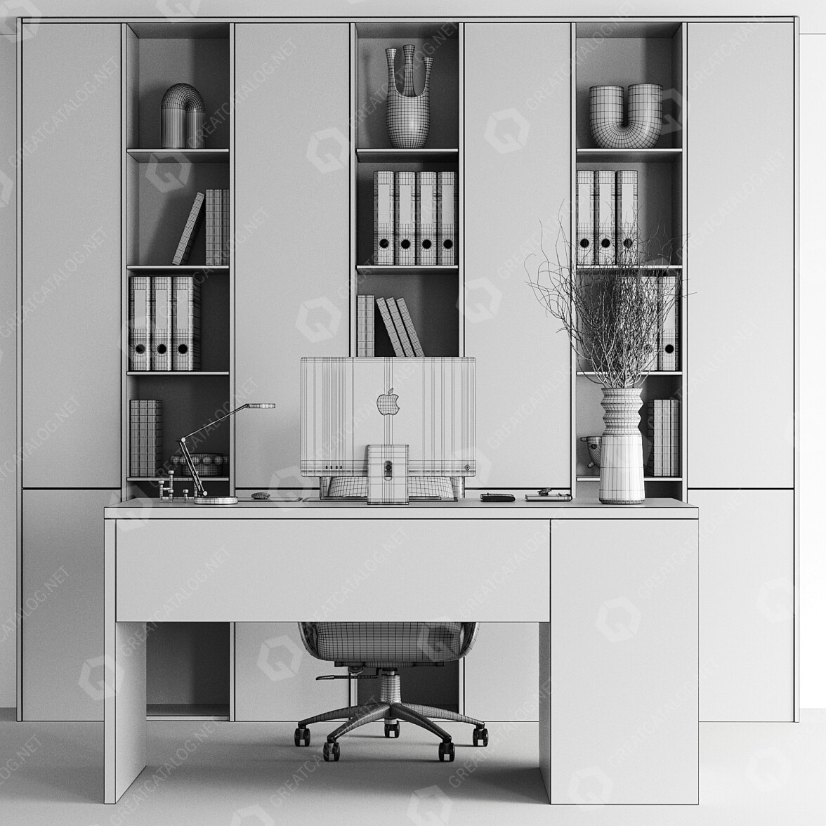 Office Furniture Boss Desk Set 001 3D model - GreatCatalog 48593