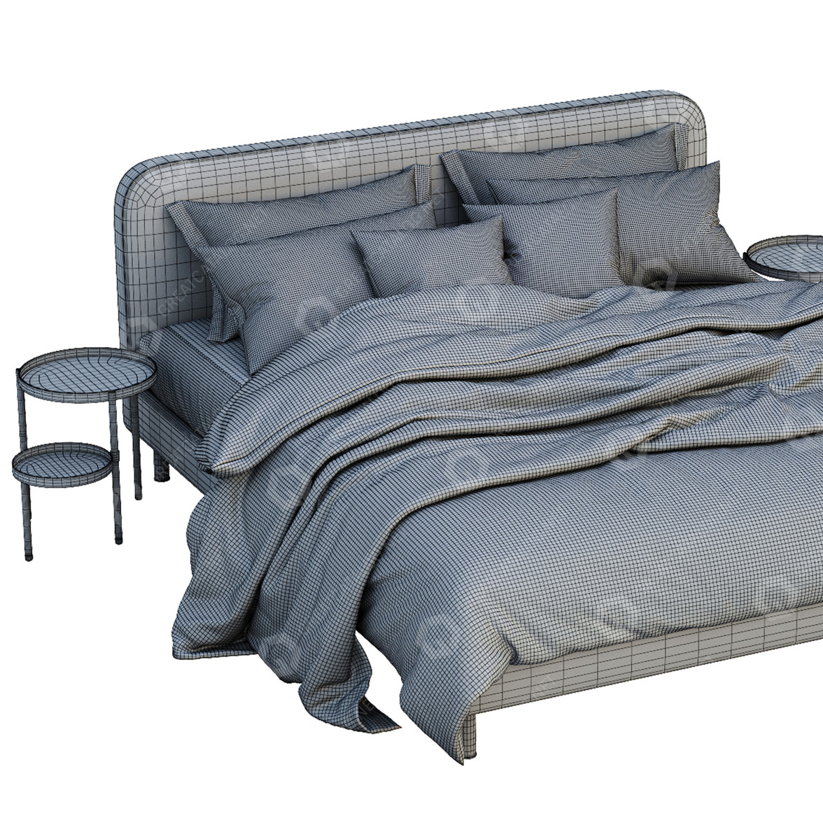 Bed and Bedside Tables MADE Besley 3D model - GreatCatalog 6197