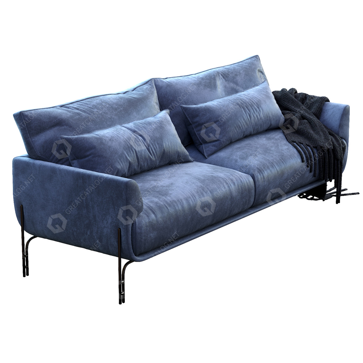 Sofa Moome Lucie Blue 3D model - GreatCatalog 6201