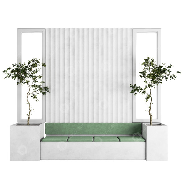 Decor Facade, Bench, Trees 3D model - GreatCatalog 6330