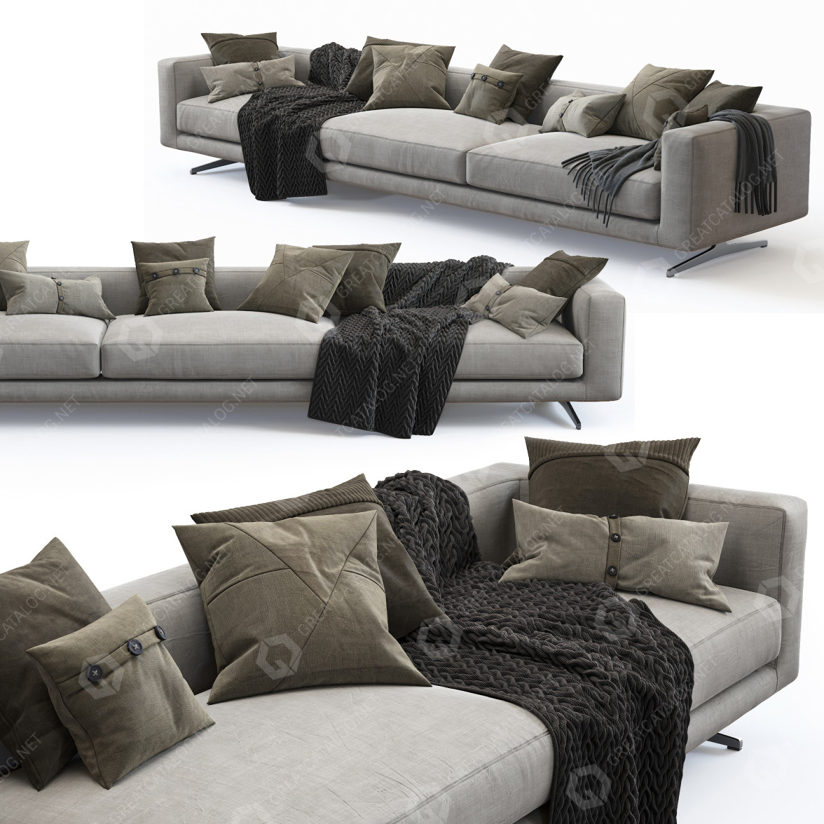 Sofa Flexform Campiello Beige 3D model - GreatCatalog 6515