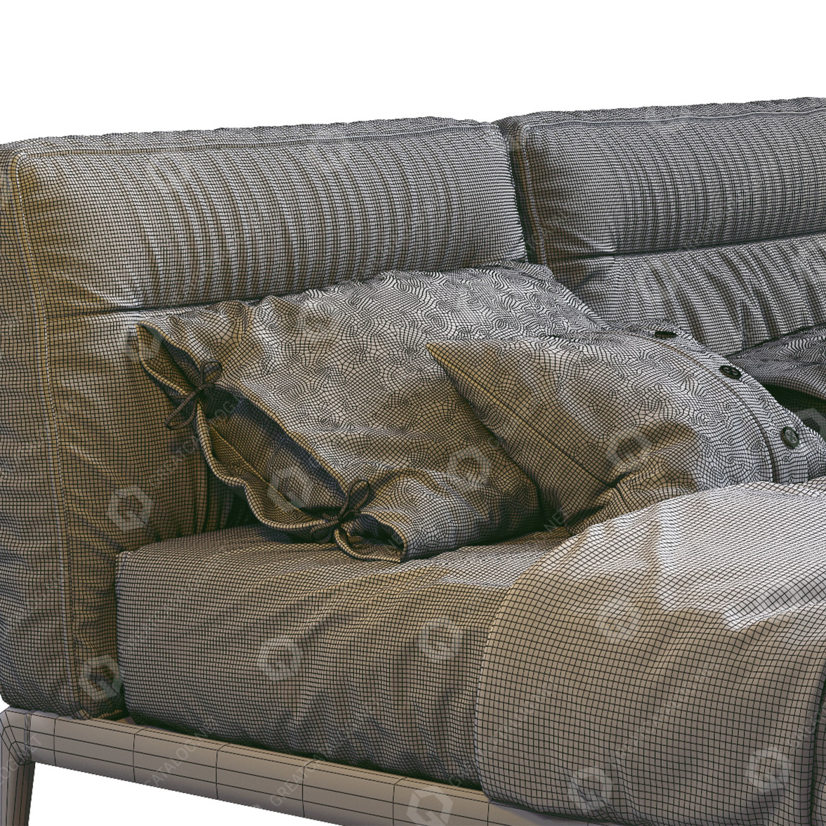 Bed Flexform Adda Beige 3D model - GreatCatalog 6547
