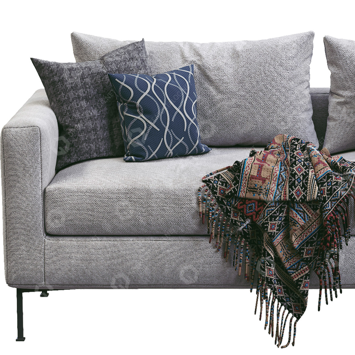 Sofa Living Divani Box Light Gray 3D model - GreatCatalog 6559