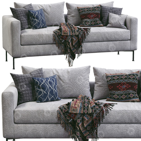 Sofa Living Divani Box Light Gray 3D model - GreatCatalog 6559