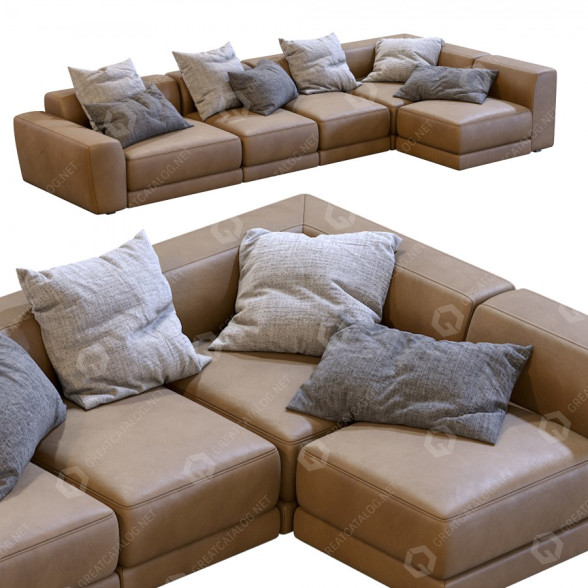 Sofa Jesse Pasha 4 Leather 3D model - GreatCatalog 7282