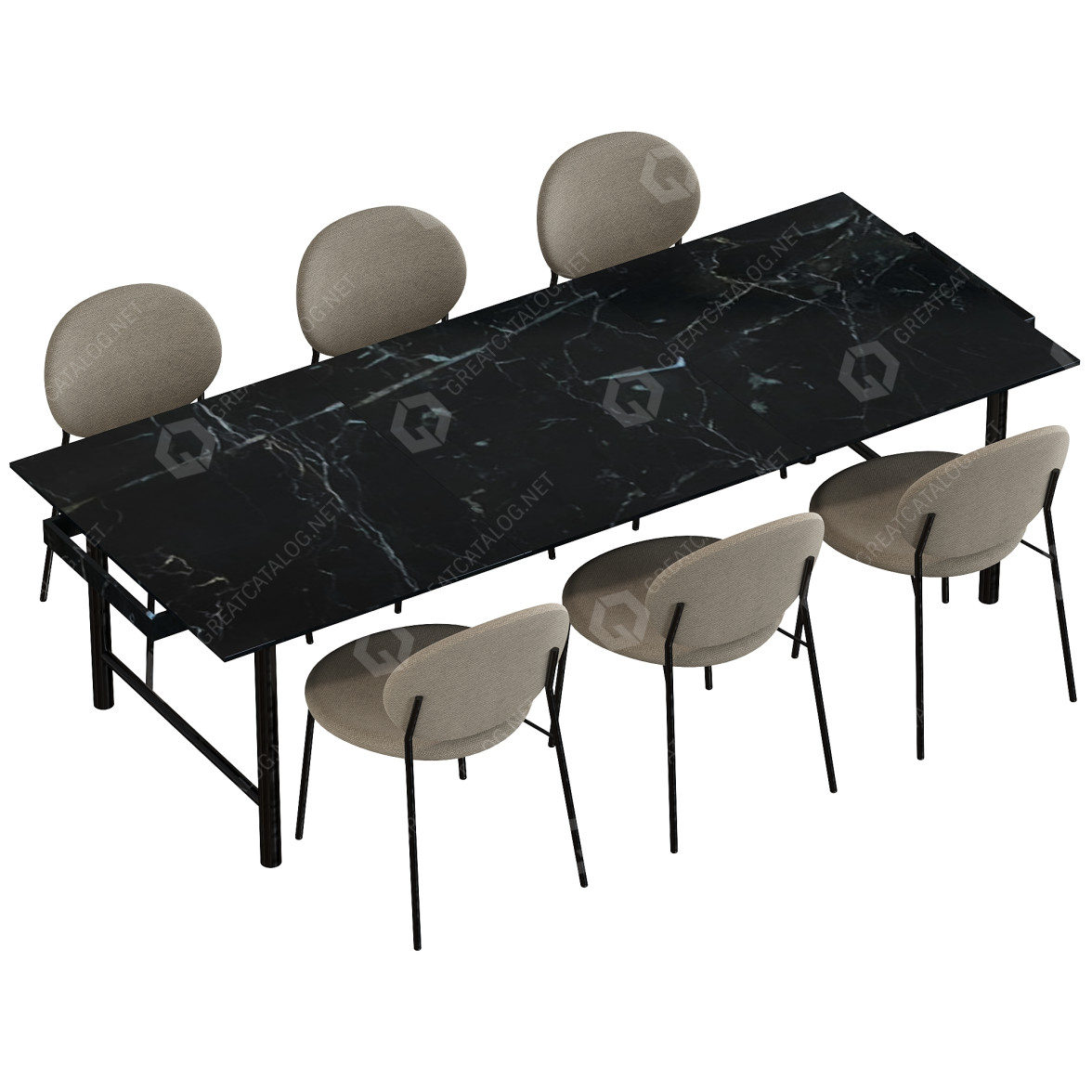 Table and Chairs Calligaris Ines 3D model - GreatCatalog 7715