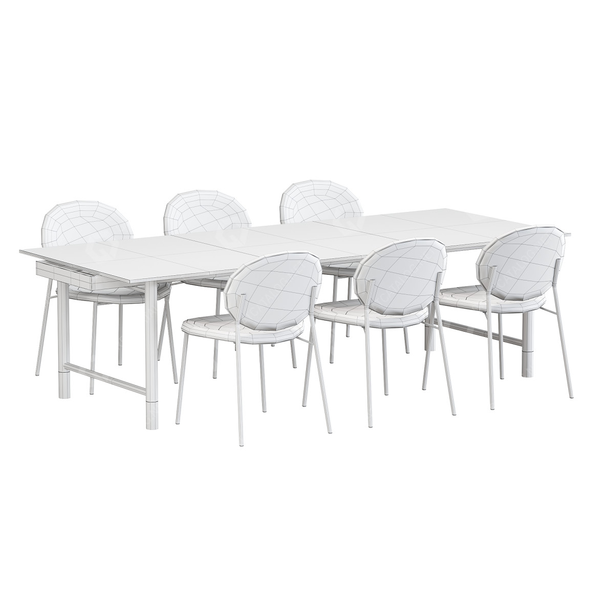 Table and Chairs Calligaris Ines 3D model - GreatCatalog 7715