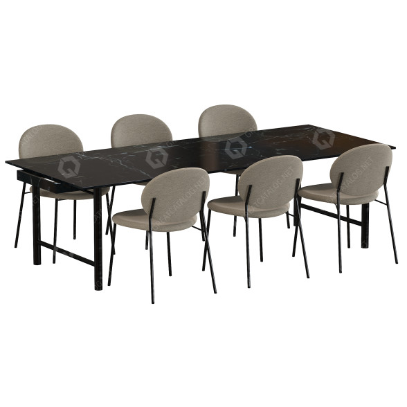Table and Chairs Calligaris Ines 3D model - GreatCatalog 7715