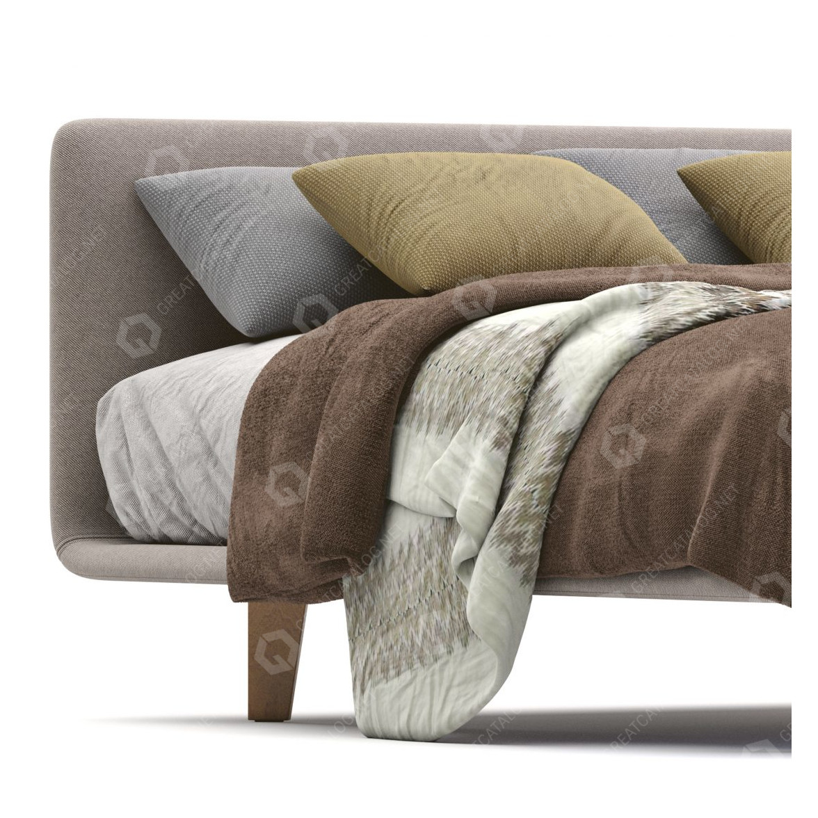 Bed Pianca Filo Beige 3D model - GreatCatalog 7826