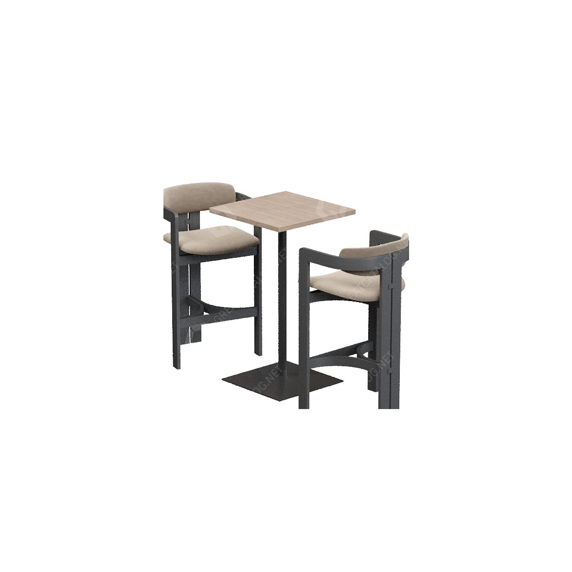 Bar Table and Stools Gallotti&Radice 0419 and Industrial 3D model ...