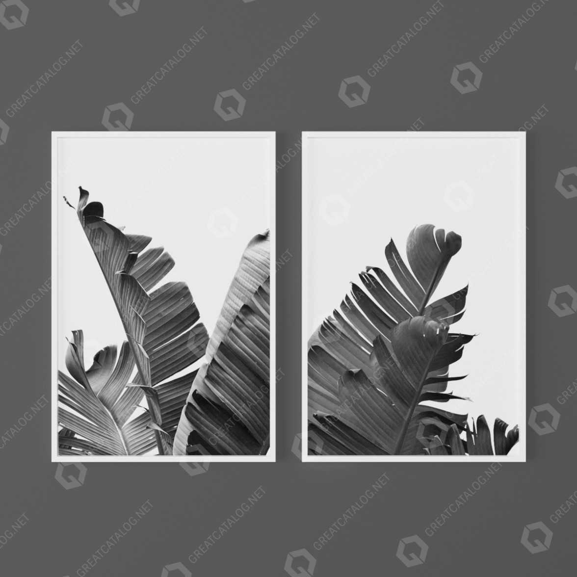 Pictures Set of Black And White Tropical Prints 3D model - GreatCatalog ...