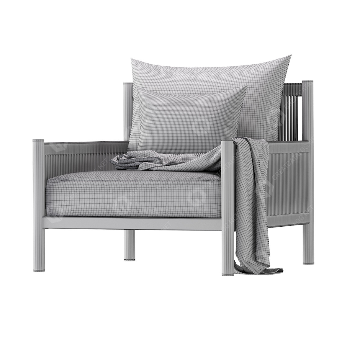 Armchair Coco Republic Architect Outdoor Lounge 3D model - GreatCatalog ...