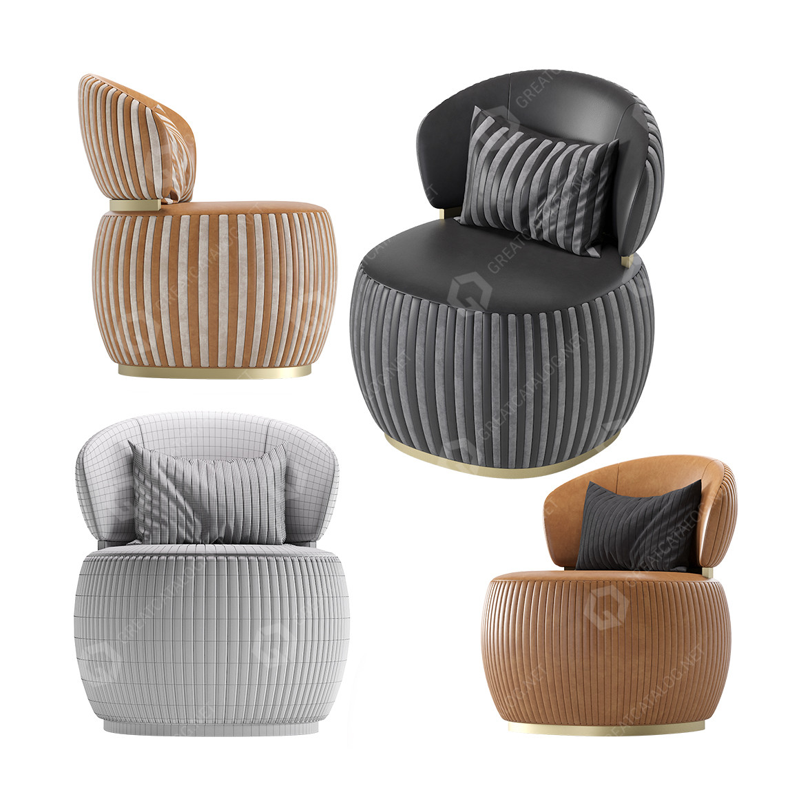 Armchair Capital Bon Ton Leather 3D model #8788 | GreatCatalog