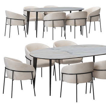 Dining Sets for 5-7 Seats Parla Design 3D Models for Interior Design ...