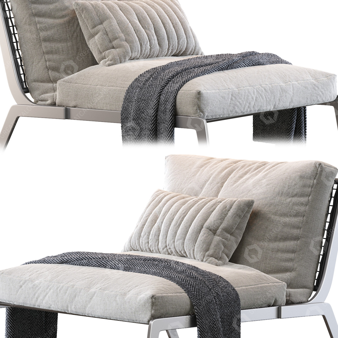 Armchair Flexform Happy 3D model - GreatCatalog 9653